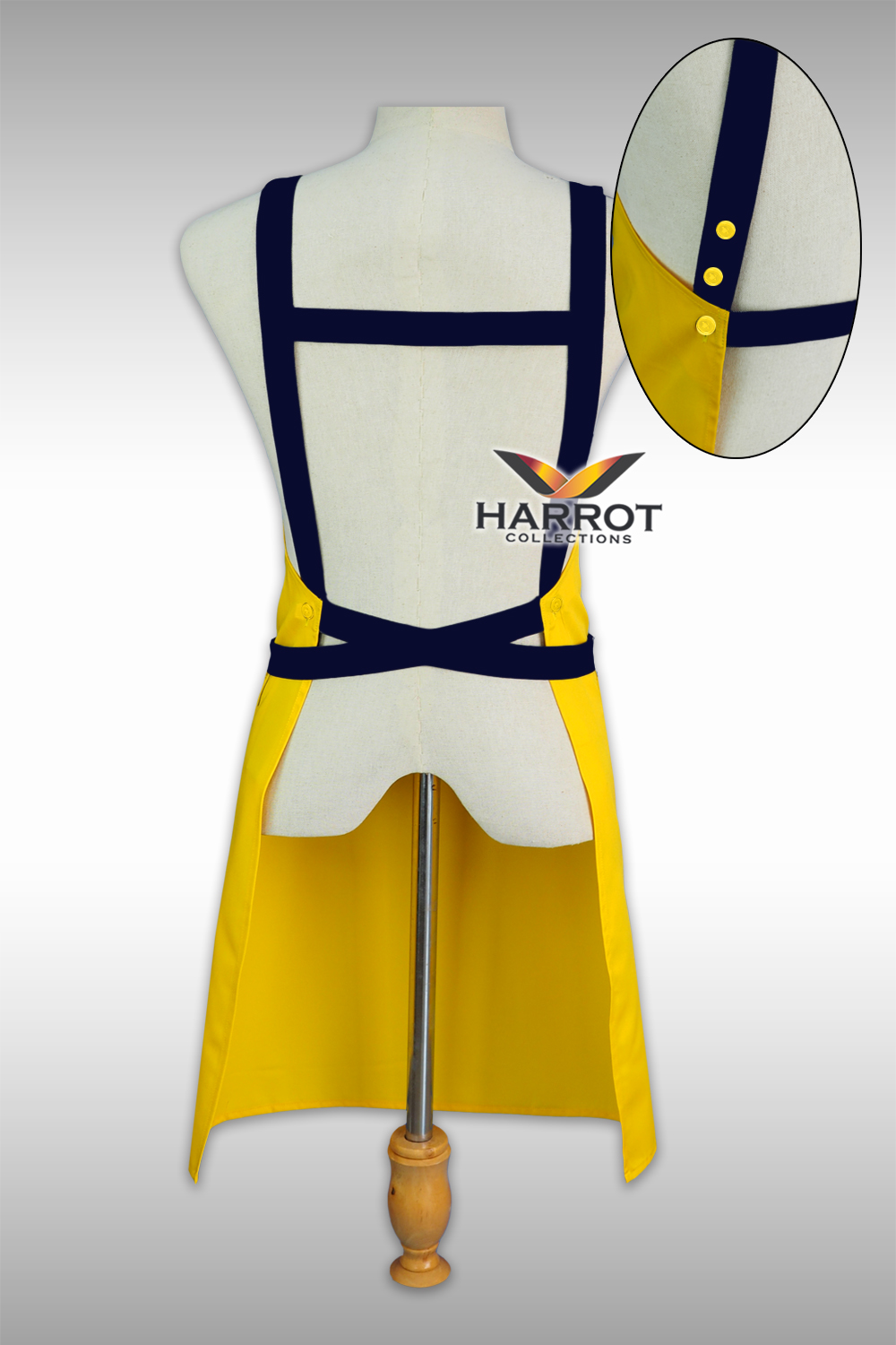 Dark Blue-Yellow Loft Full Apron - harrot