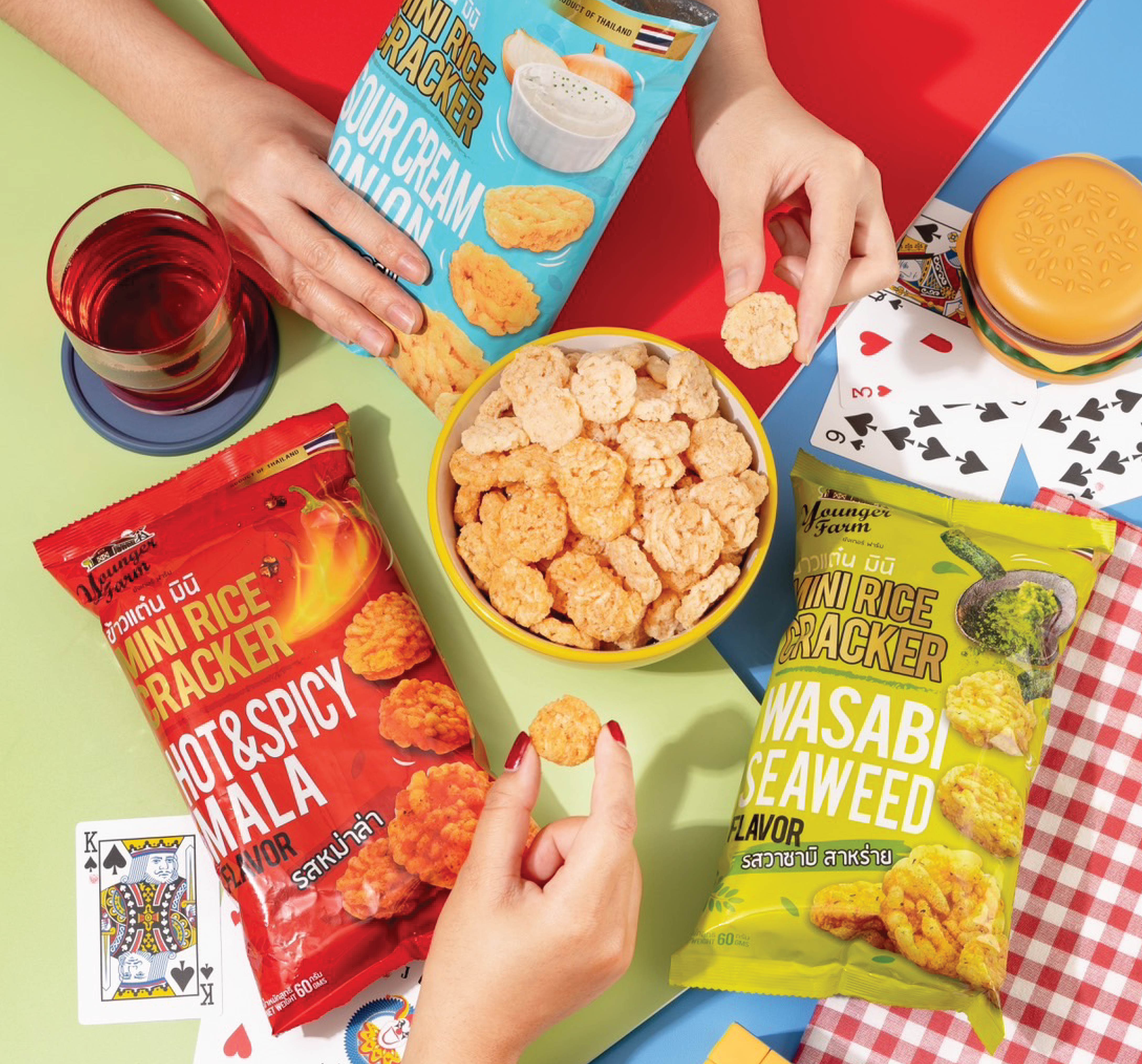 Mini Rice Cracker Salted Egg flavor 60 g 1 Bags ข้าวแต๋น มินิ รสไข่เค็ม ...