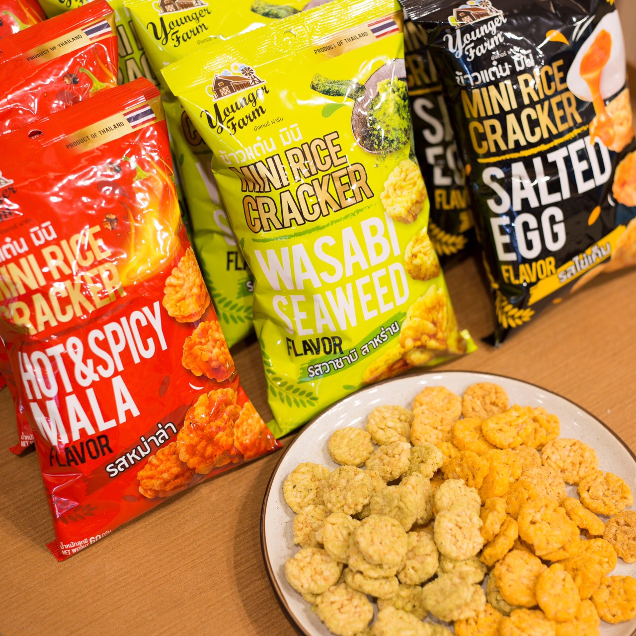 Mini Rice Cracker Hot&Spicy Mala flavor 60 g ข้าวแต๋น มินิ รสหม่าล่า 60 ...