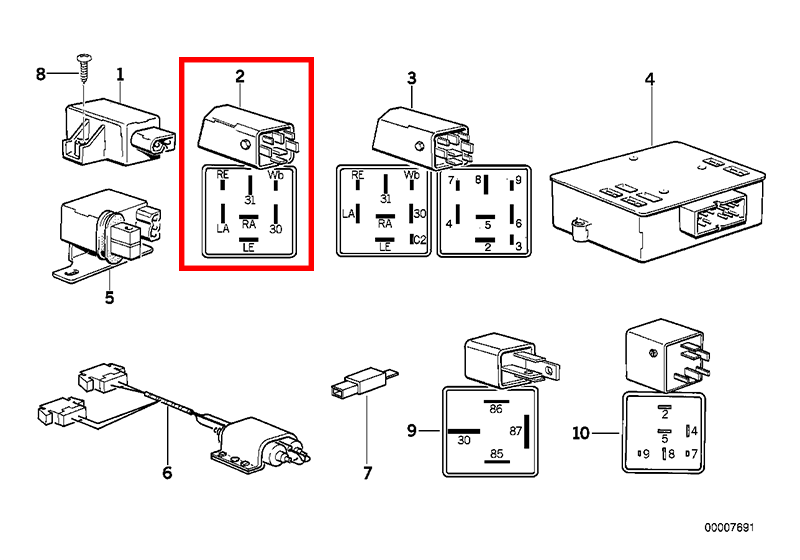 Hazard warning relay 61361388533 1388533 - sseuroparts