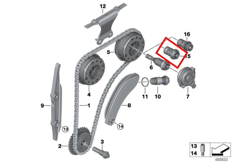Central valve VANOS short 11368617694 8617694 - sseuroparts
