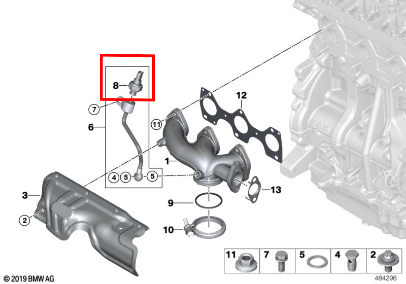 Exhaust pressure sensor 13628570936 8570936 - sseuroparts