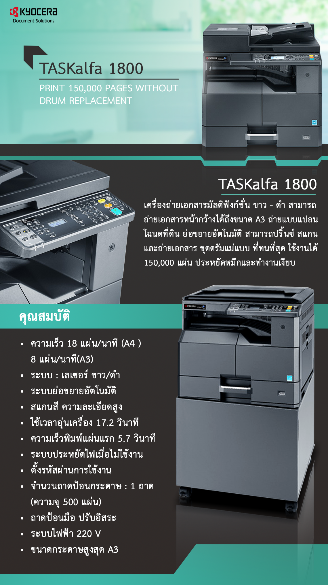 Kyocera TASKalfa 1800 - Printerbkk