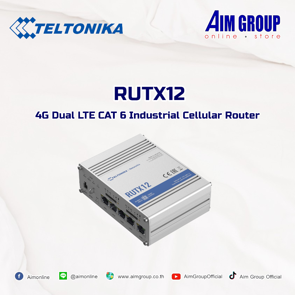 RUTX120 4G Dual LTE CAT 6 Industrial Cellular Router - aimgroup