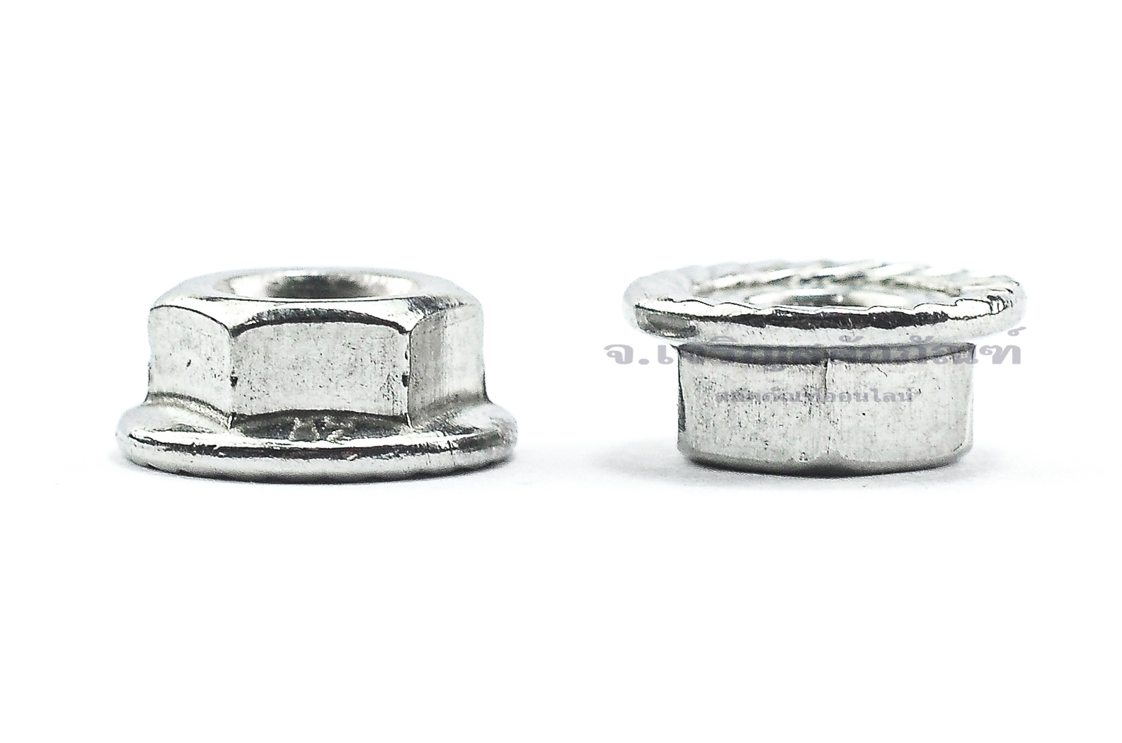 หัวน็อตติดจาน-หัวน็อตติดแหวนสแตนเลส (Flange Hex Nut Stainless) M6x1.0 ...