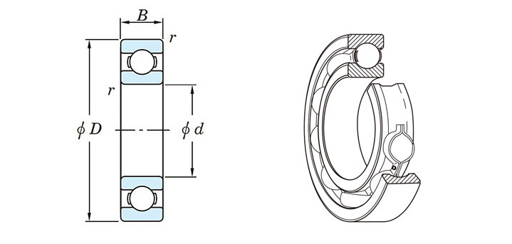 ตลับลูกปืนเบอร์ SKF 6307 2RS/C3 (35-80-21) - jspstore