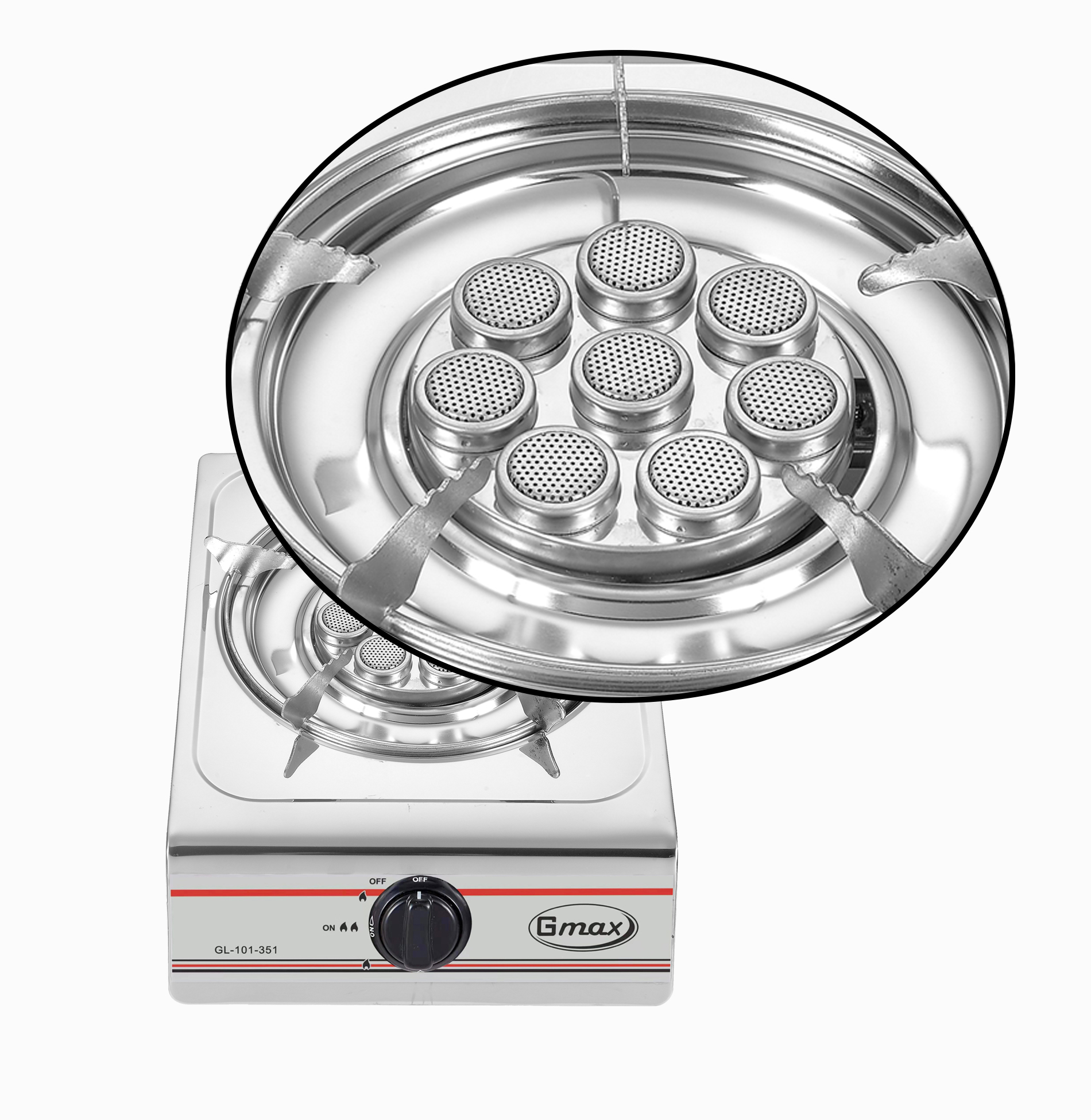 Gmax Stainless Gas Stove Turbo Burner GL-201A - gmax