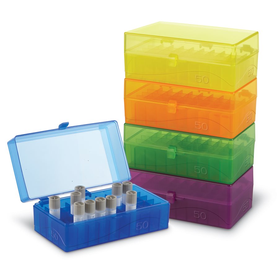 50-Well Hinged Tube Storage Box - smartscience