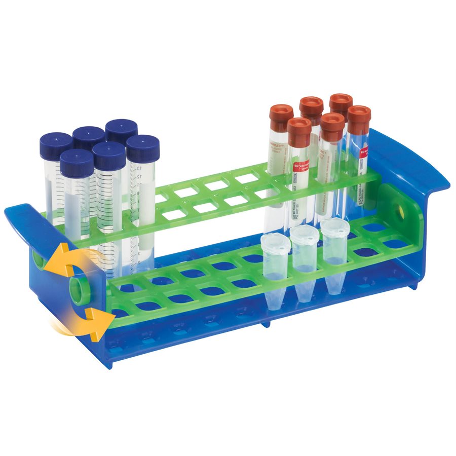5/15mL/16mm Tube Rack, Rotating Shelves, 40-Place - smartscience
