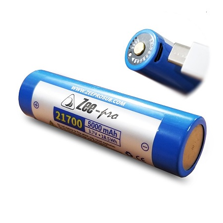Battery Torch 21700 With USB Port 3,7V (5000 MAH) - zeeprosub