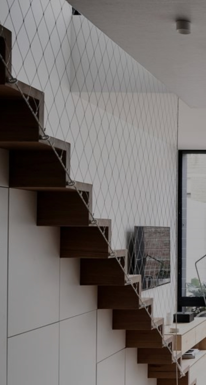 Balustrade with Stainless Steel Cable and Stainless Steel Wire Mesh ...