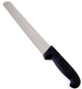12" Flat Knife with Plastic Black Handle - Bakeryland