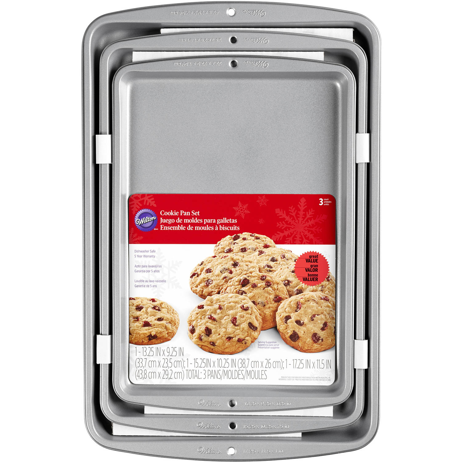 2105-975 Wilton RR 3PC COOKIE PAN SET - bakeryland