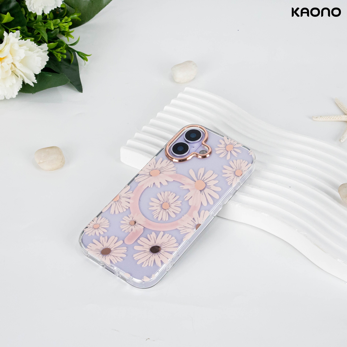 เคส KAONO iPhone 17 ลาย Daisy แม่เหล็ก ใสกันเหลือง สวยทนทาน