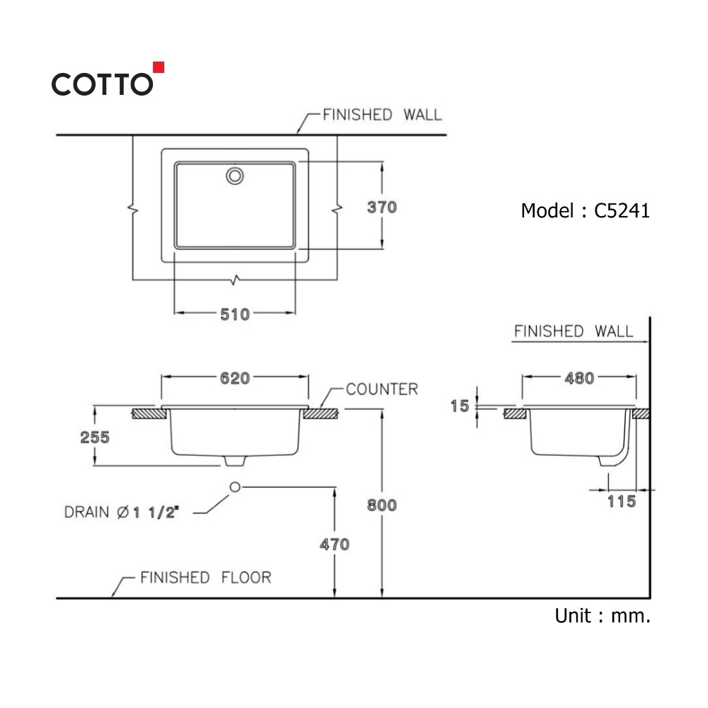 C5241 อ่างเอนกประสงค์ 24 นิ้ว - bangkokceramic