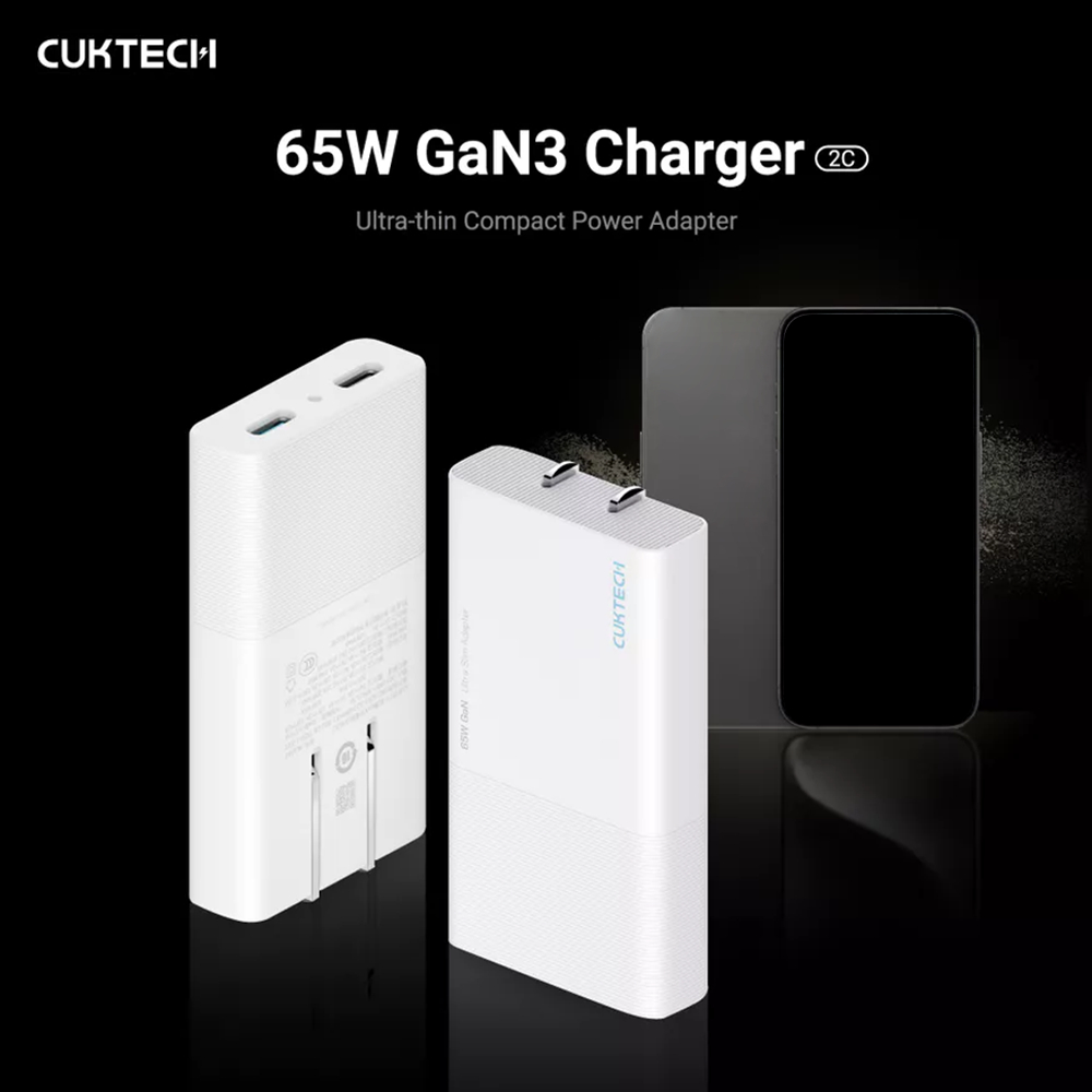 หัวชาร์จ TYPE C CUKTECH AD653W / AC65B2 GaN 65W ปลอดภัย