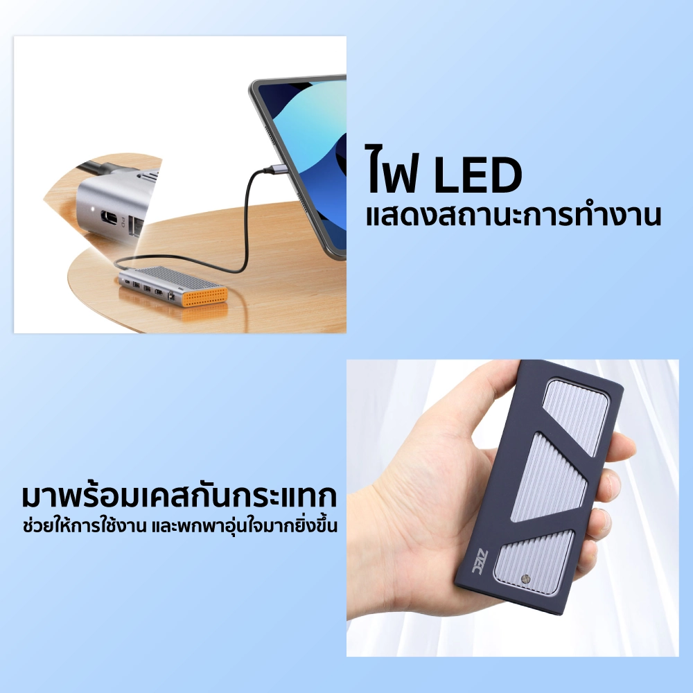 6 in 1 Portable M.2 ZTEC ZD622 USB-C 10Gbps