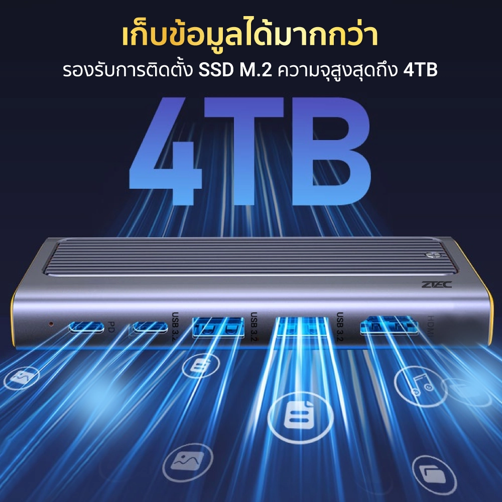 6 in 1 Portable M.2 ZTEC ZD622 USB-C 10Gbps