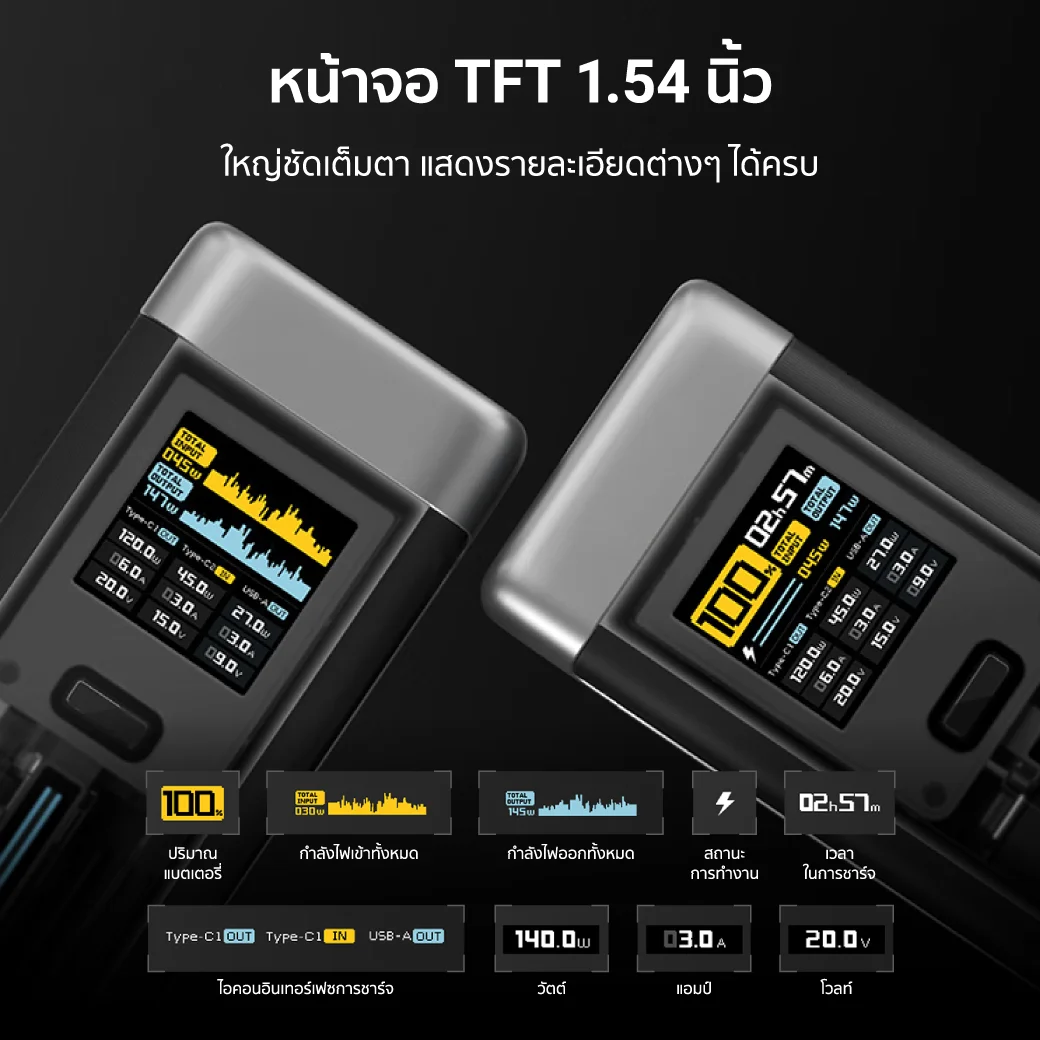 พาวเวอร์แบงค์ CUKTECH P23 Powerbank แบตสำรอง 25000mAh