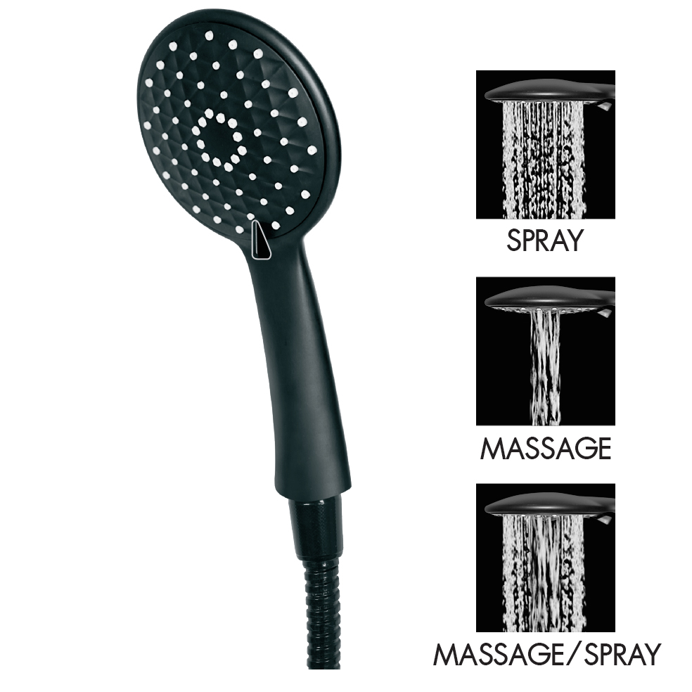WSP-319BK SHOWER HEAD 3 FUNCTION COLOUR / DESIGN : CHROME - wspbath