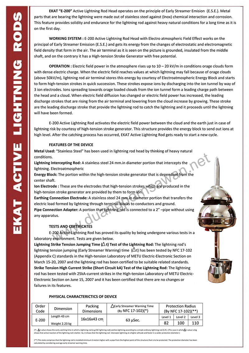 หัวล่อฟ้า อุปกรณ์ป้องกันฟ้าผ่า lightning protection ekat - duangpornsawan