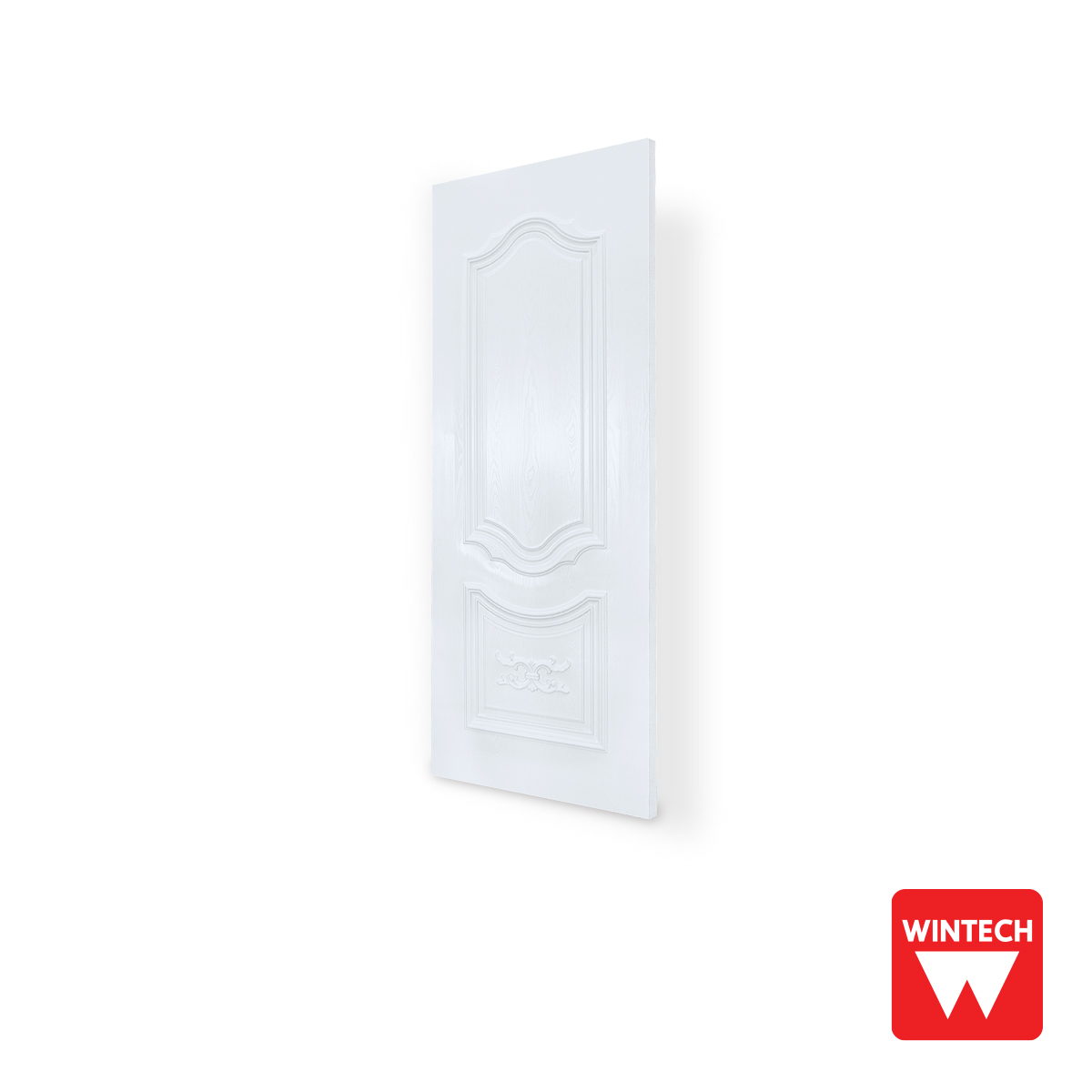 PVC Solid Door, 2 panels, White Pattern, Wintech - rakangthonggroup