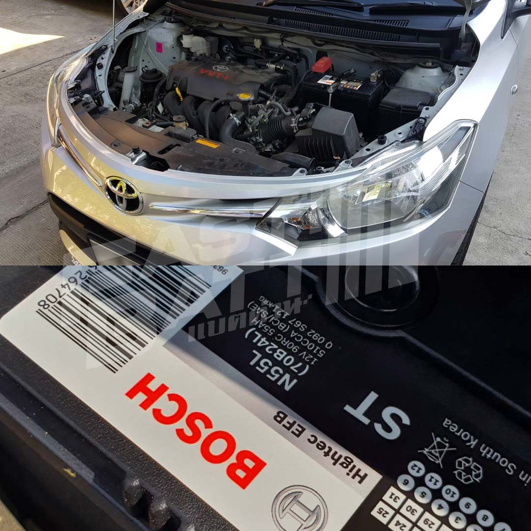 เปลี่ยนแบตเตอรี่ Toyota Vios แบตหมด ราคาถูก ติดตั้ง ฟรี!