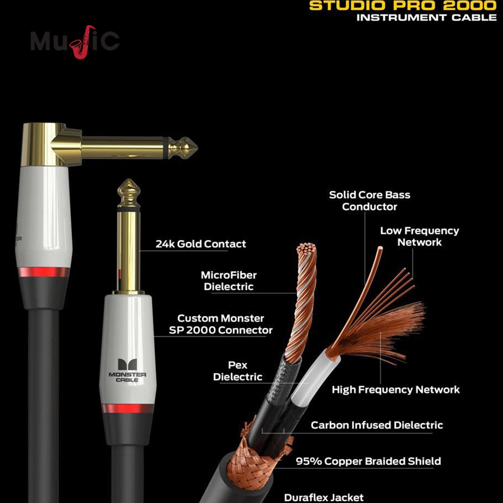 สายแจ็ค Monster Studio Pro 2000 Angled to Straight 21FT/6.4M ...