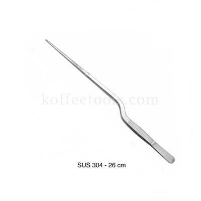 ที่คีบด้ามโค้ง สแตนเลส 304 ยาว 26 cm - koffeetools