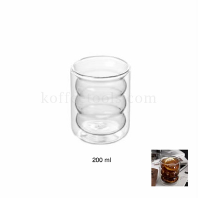 แก้ว double wall 200 ml (Round cup body) - koffeetools