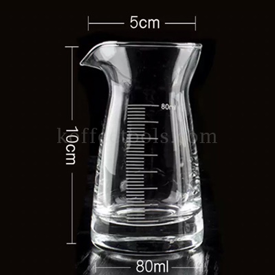 แก้วแบ่งเครื่องดื่ม/แก้วแบ่งไวน์ 80 ml ขีดวัดสีขาว - koffeetools