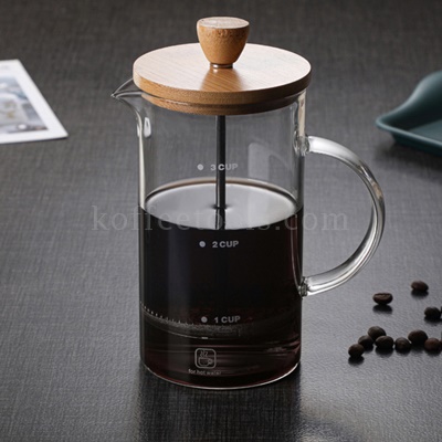 เครื่องชงกาแฟ french press 800 ฝาไม้ไผ่ - koffeetools