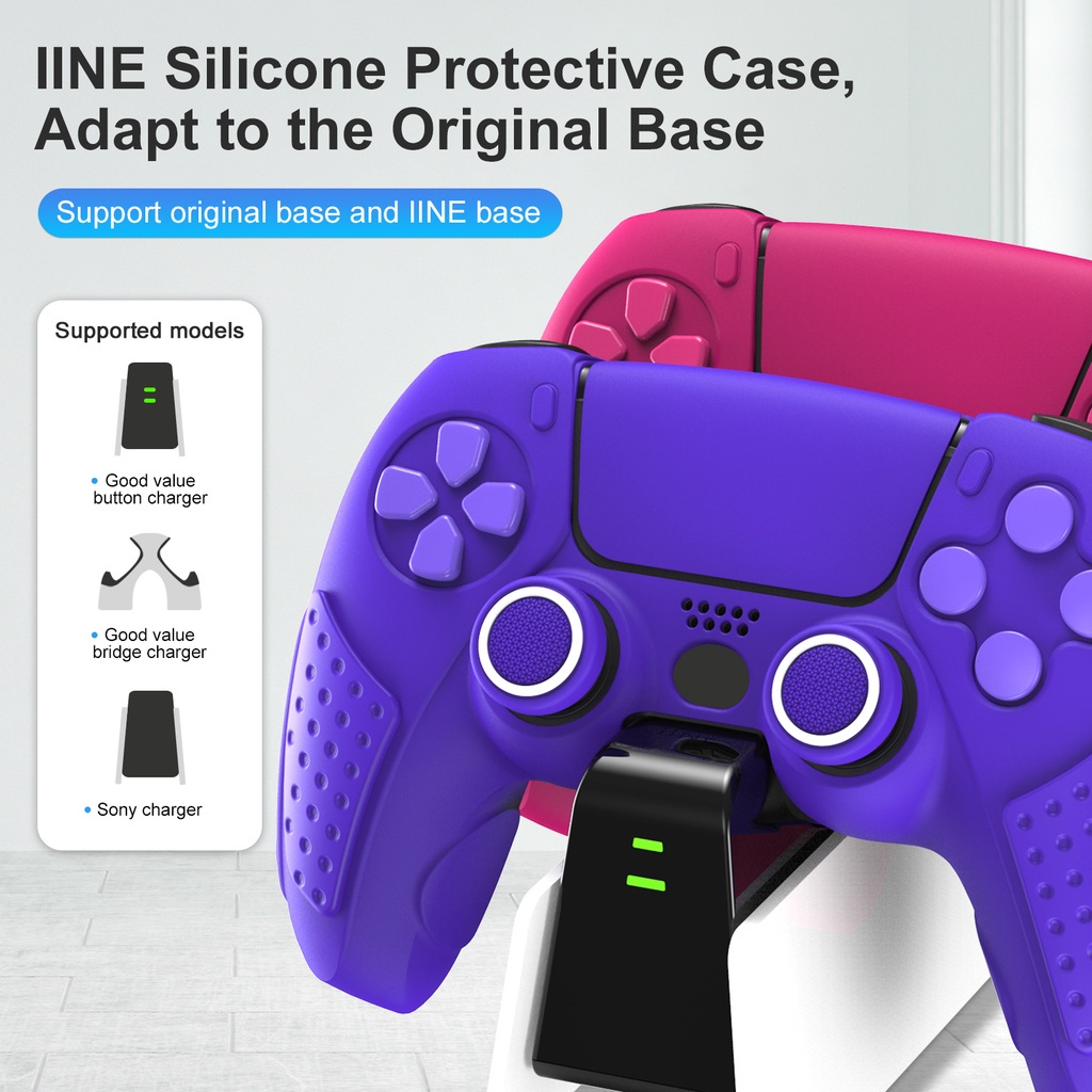 IINE™Silicone Joy PS5 DualSense ซิลิโคนจอย PS5 แถมครอบปุ่ม งานแบรนด์ สี ...