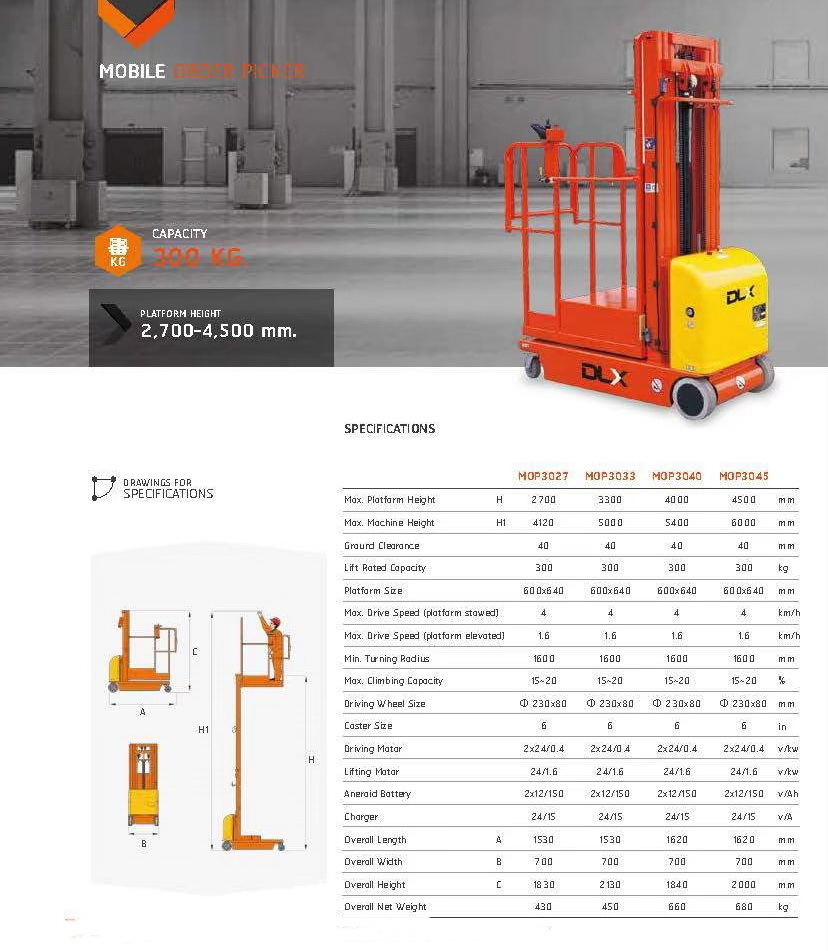 MOBILE ORDER PICKER 300 KG. - debacthai