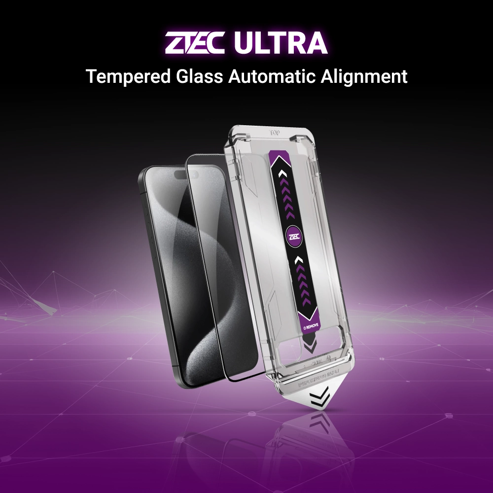 ฟิล์มกระจกกันมองเต็มจอแบบใส ZTEC ULTRA Tempered Glass Automatic Alignment