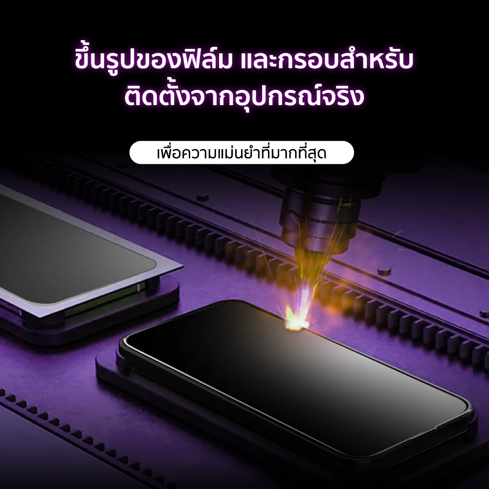 ฟิล์มกระจกกันมองเต็มจอแบบใส ZTEC ULTRA Tempered Glass Automatic Alignment