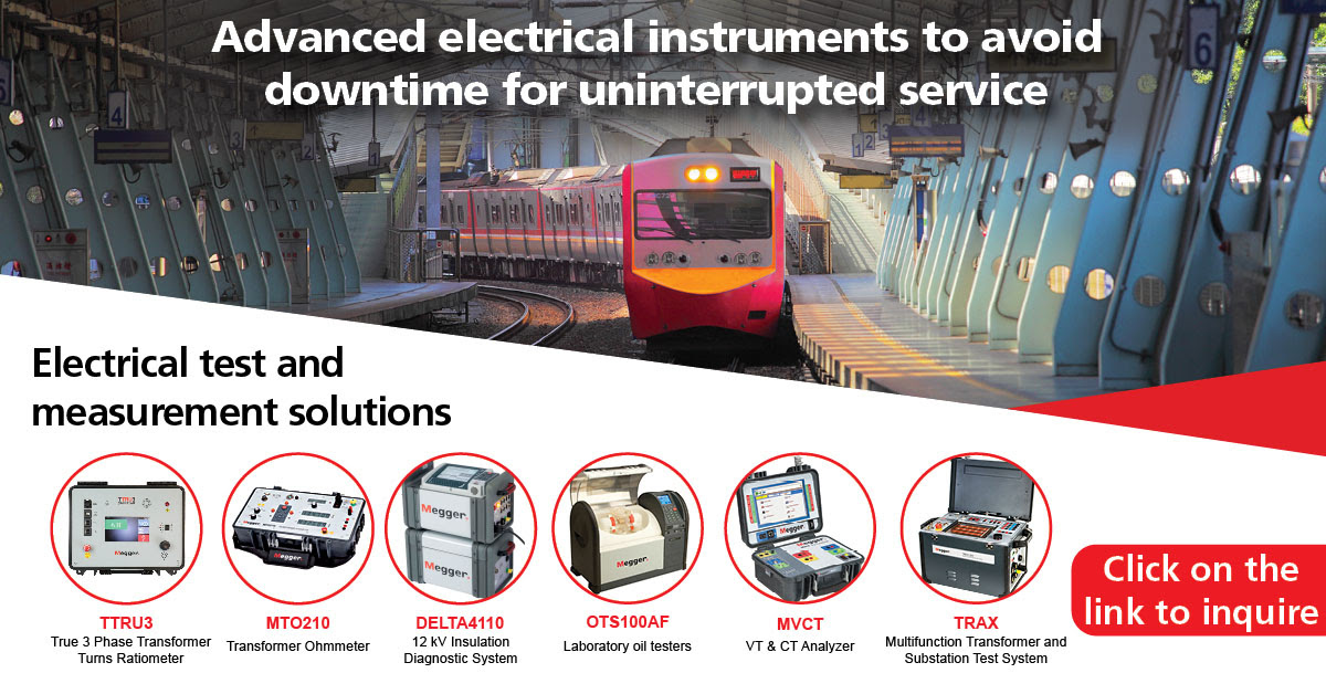 Electrical test and measurement solutions for Railway applications - megger