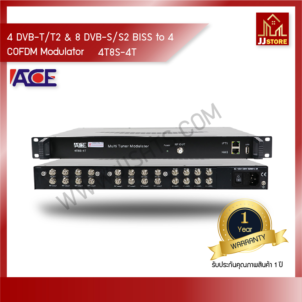 4 DVB-T/T2 & 8 DVB-S/S2 BISS to 4 COFDM Modulator - jjsats