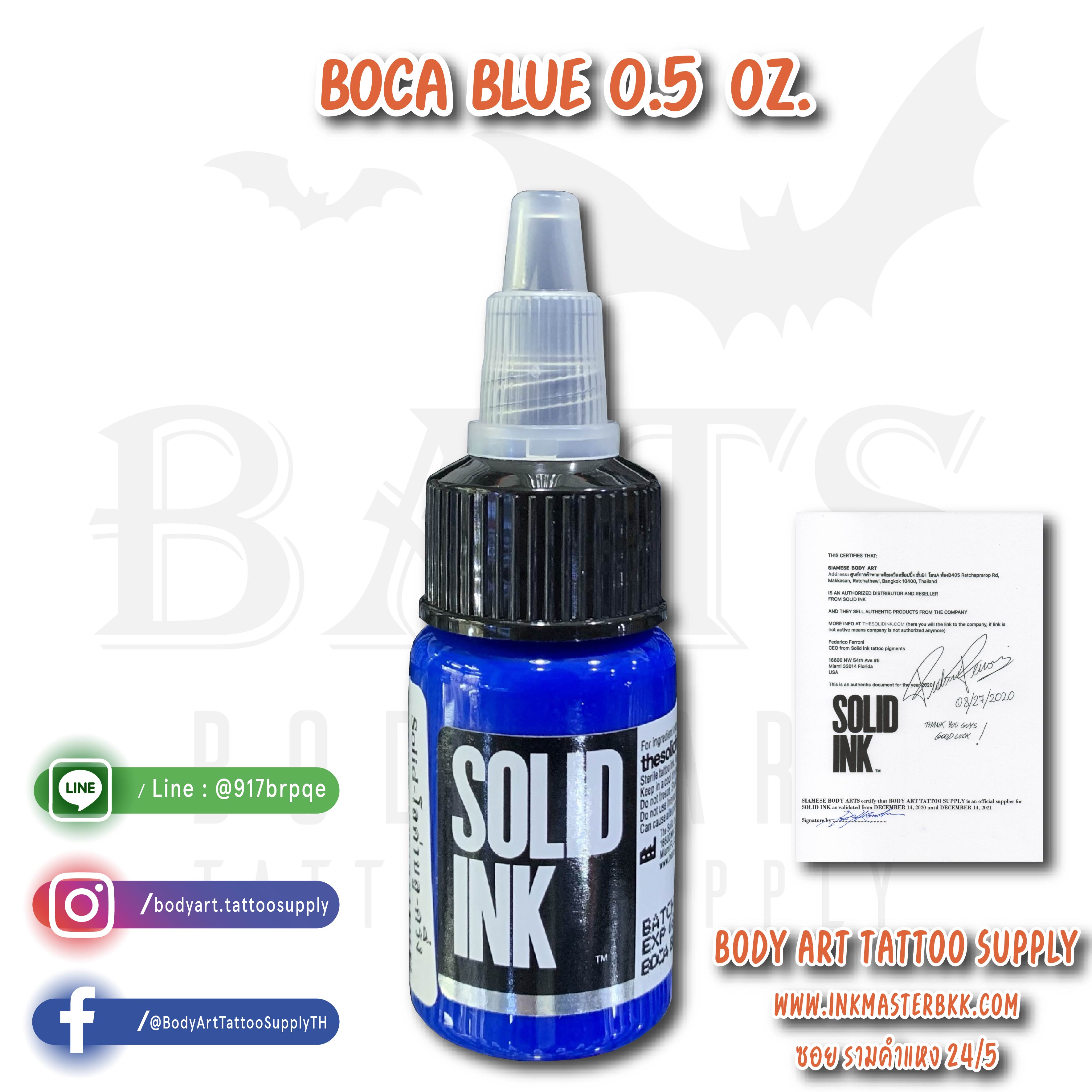 Boca Blue 0.5 oz. (Solid) - inkmasterbkk
