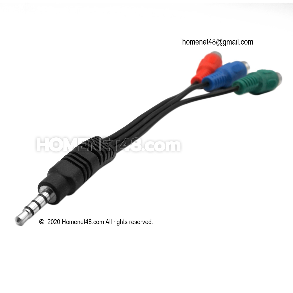 สาย AUX (3.5mm.) to RCA Component แดง-เขียว-น้ำเงิน YPbPr (M>FFF ...