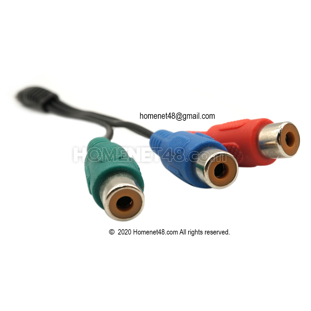 สาย AUX (3.5mm.) to RCA Component แดง-เขียว-น้ำเงิน YPbPr (M>FFF ...