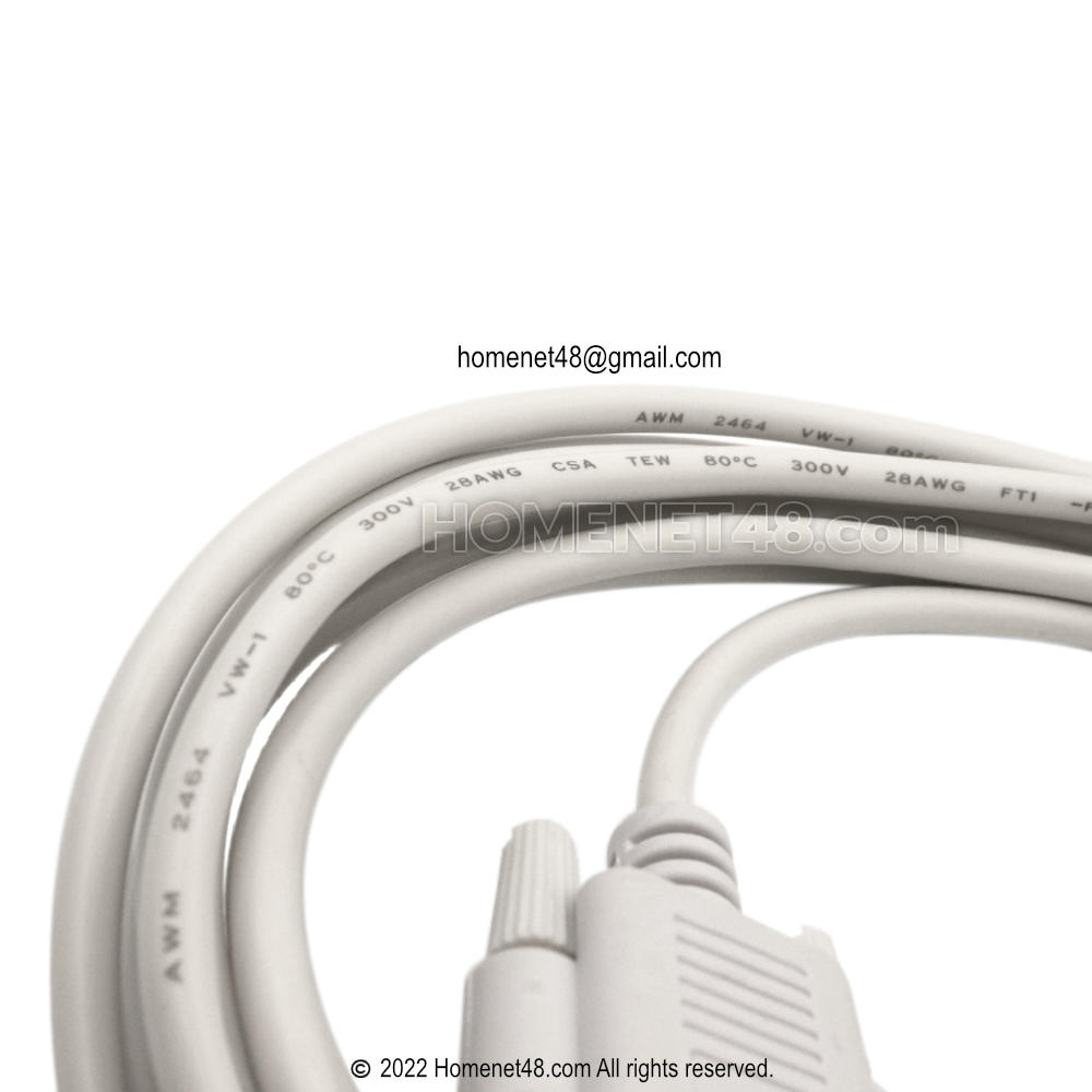 RS232 Serial Port DB9 cable to cross head (2-3 Cross) - homenet48
