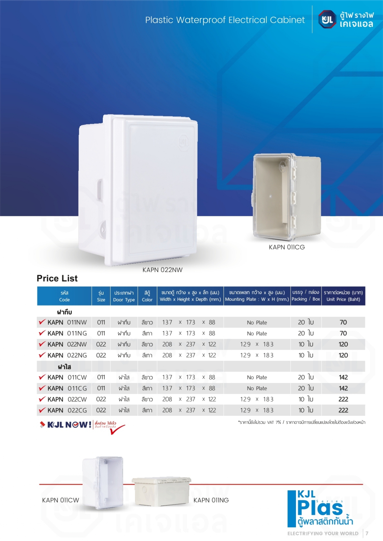 แคตตาล็อก KJL ตู้พลาสติก ตู้พลาสติกกันน้ำ Plastic Waterproof Electrical ...