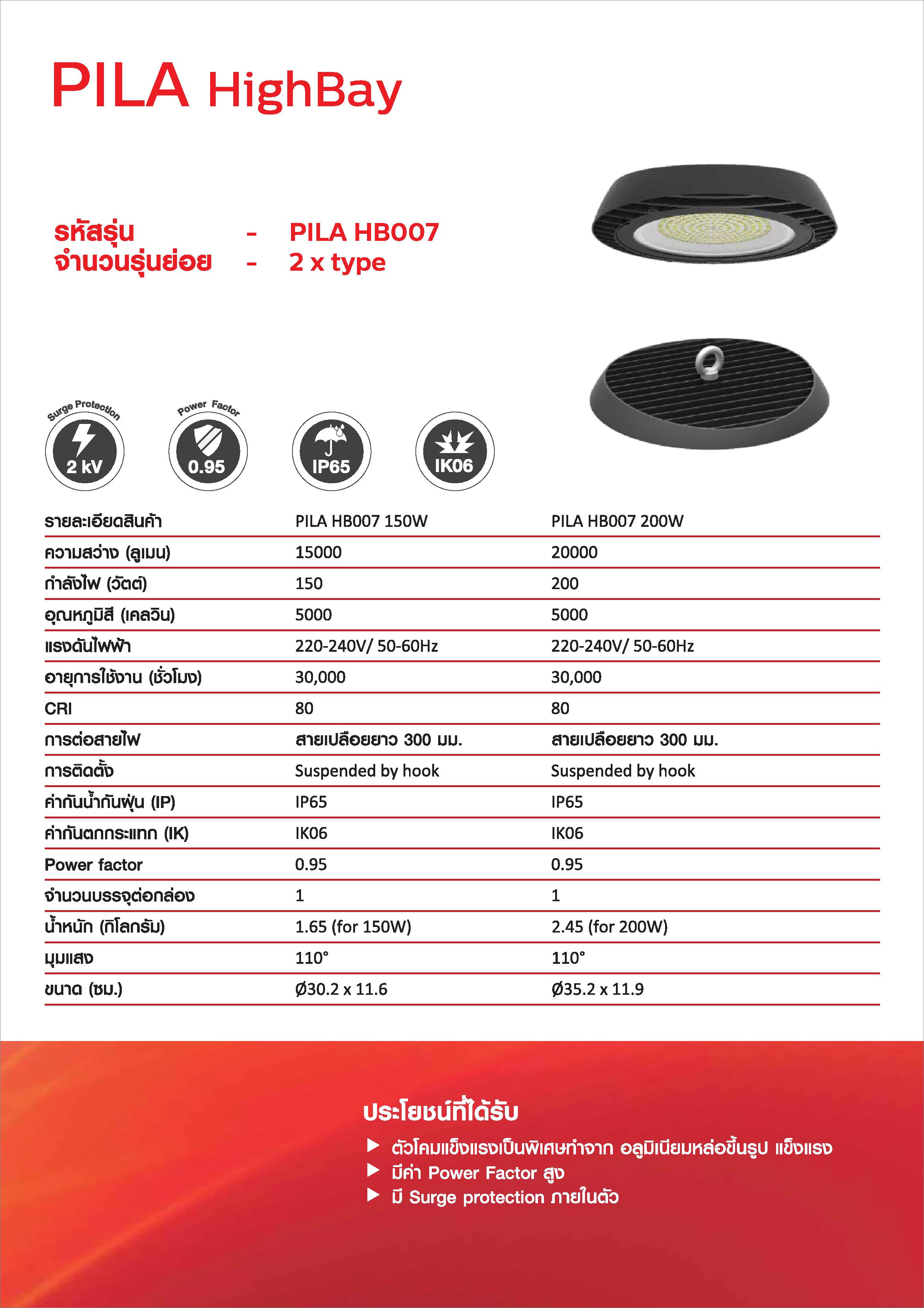 โคมดาวนืไลค์ LED สปอร์ทไลค์ LED ยี่ห้อ PILA - pjr-electric