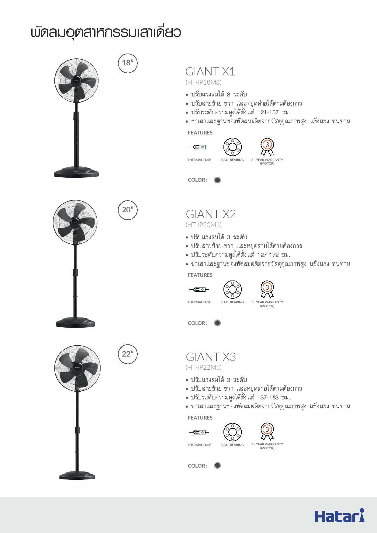 แคตตาล็อกพัดลมฮาตาริ Hatari - pjr-electric