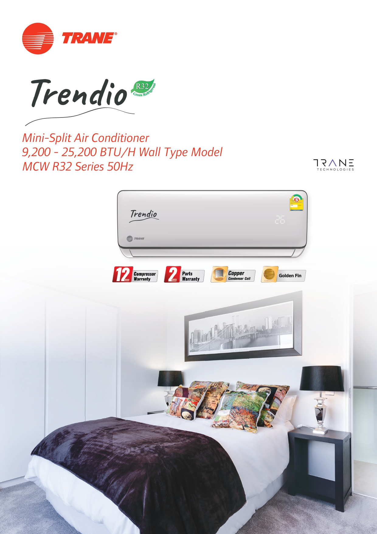 MCWE-TB5 Catalog โบรชัวร์แอร์ TRANE แบบติดผนัง TRENDIO R32 2022 - premiereasternair
