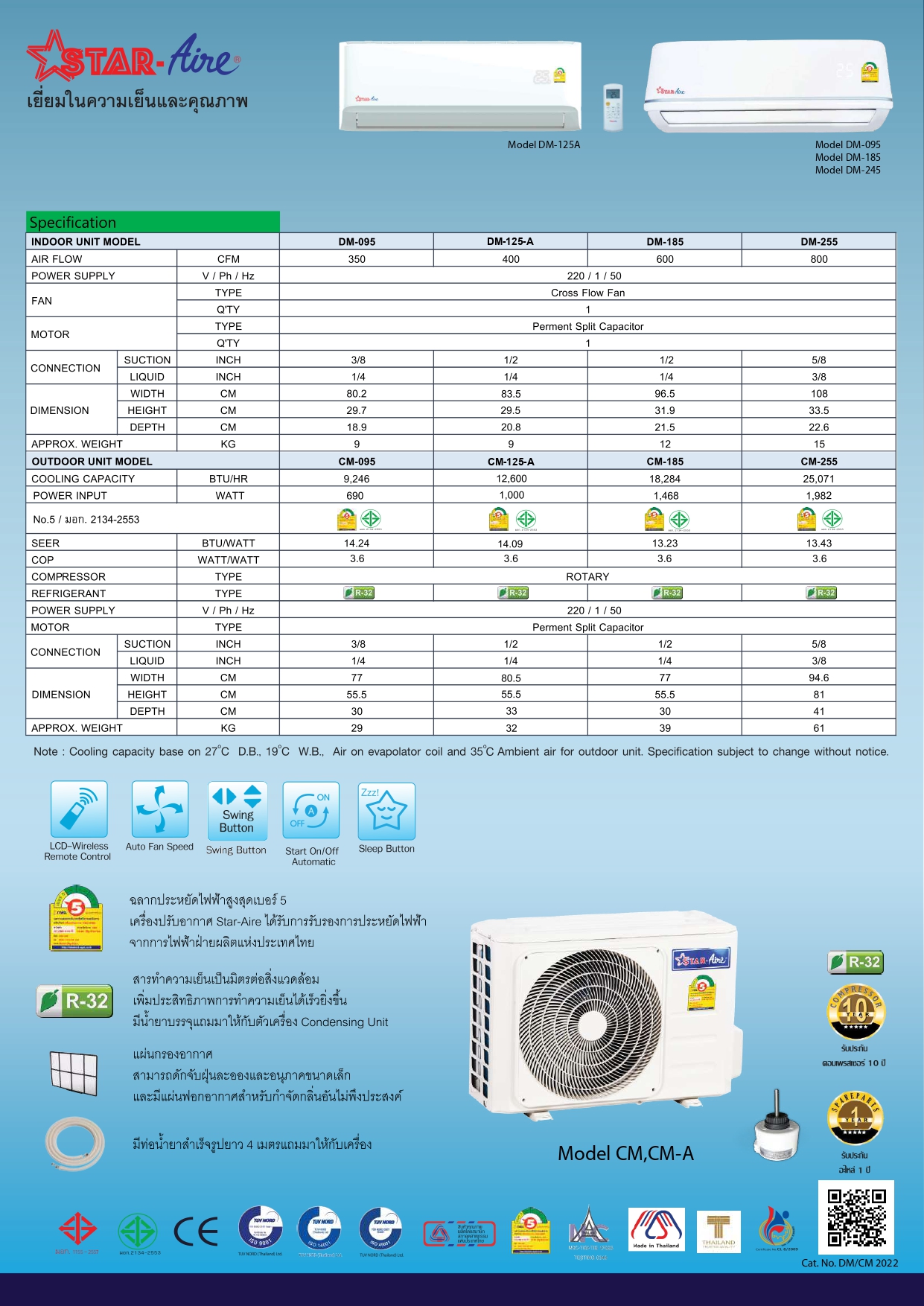 DM Series STAR-AIRE Catalog โบรชัวร์แอร์ STAR-AIRE แบบติดผนัง DM Series ...