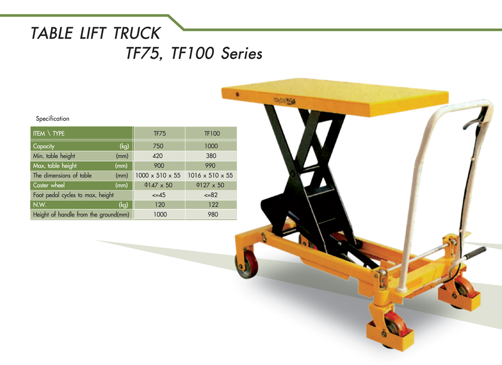 TABLE LIFT TRUCK (TF75,TF100 Series) - thamrich