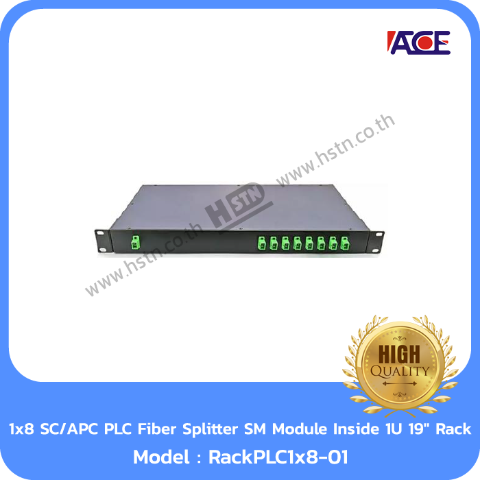 1x8 SC/APC PLC Fiber Splitter SM Module Inside 1U 19" Rack Model ...