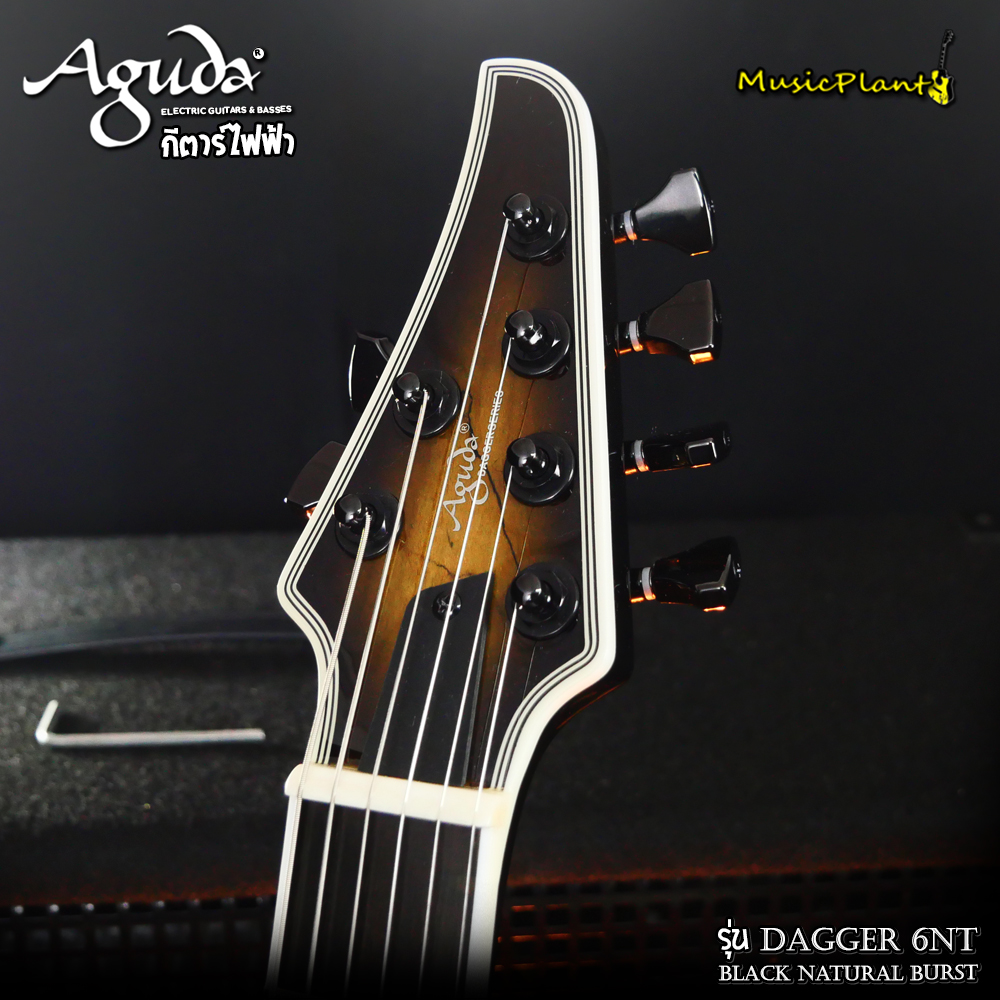 Aguda Electric Guitar กีตาร์ไฟฟ้า Metal รุ่น DAGGER 6NT Black Natural ...